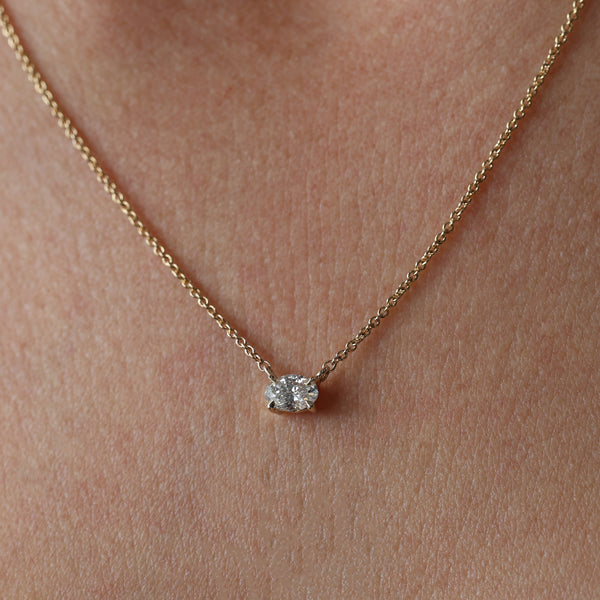 OVAL / DIAMOND NECKLACE - Meg Maskell Fine Jewellery