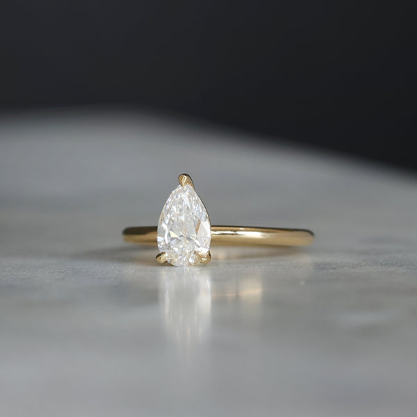 DUNE / 1.00ct PEAR CUT DIAMOND 3 CLAW SOLITAIRE - Meg Maskell Fine ...