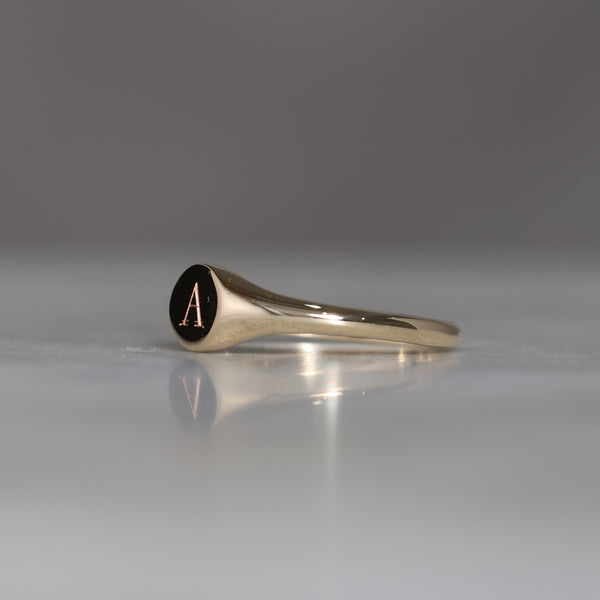 LETTER / ROUND SIGNET RING - Meg Maskell Fine Jewellery